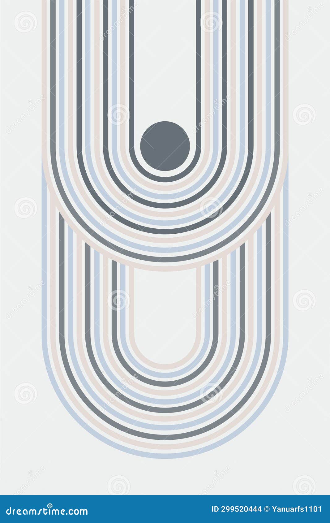 Mid Century Modern Rainbow Background Illustration. Geometric Rainbow ...