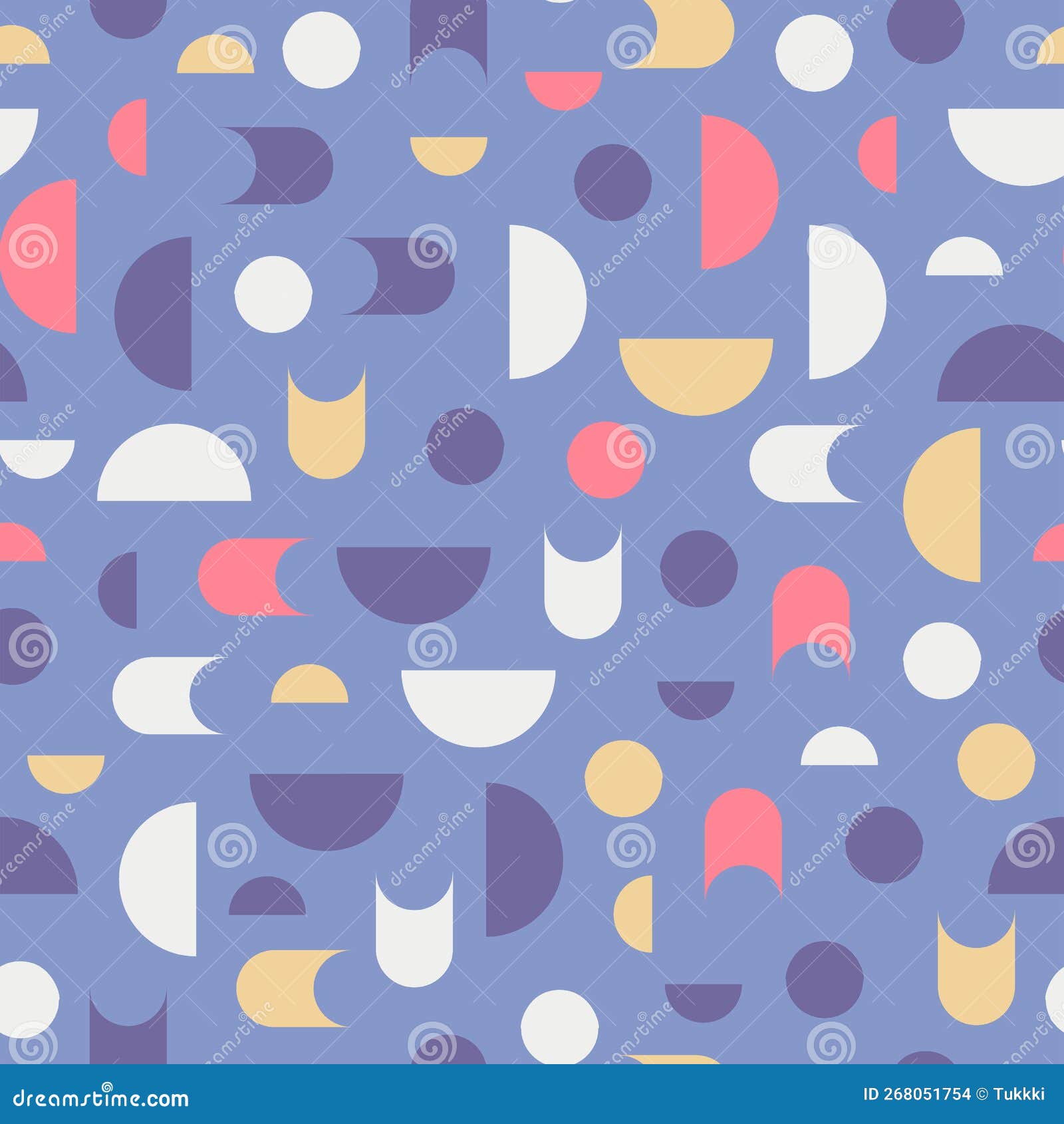 Mid Century Pattern with Simple Geometric Shapes Stock Illustration ...
