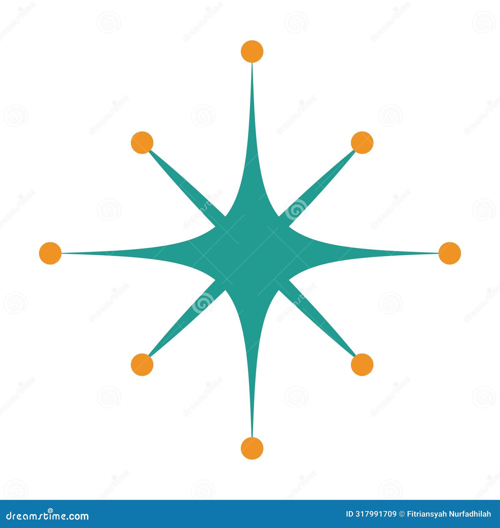 Mid Century Retro Clipart in Flat Style. Vector Element on White ...