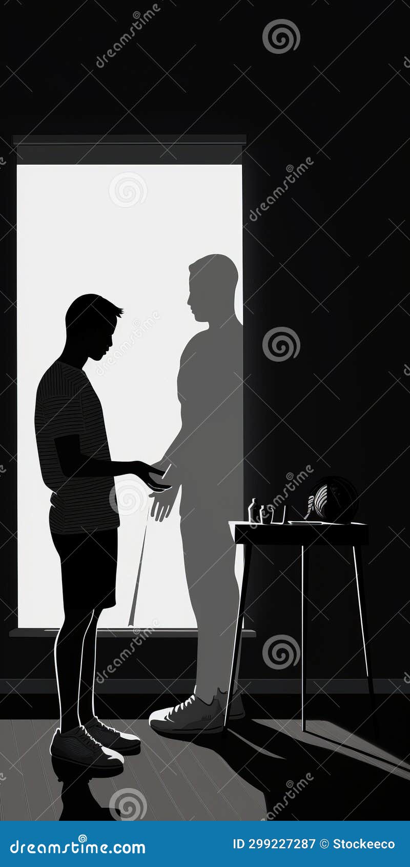 Dark And Brooding Eagle Spreading Its Wings In Front Of A Gray Cloudy ...