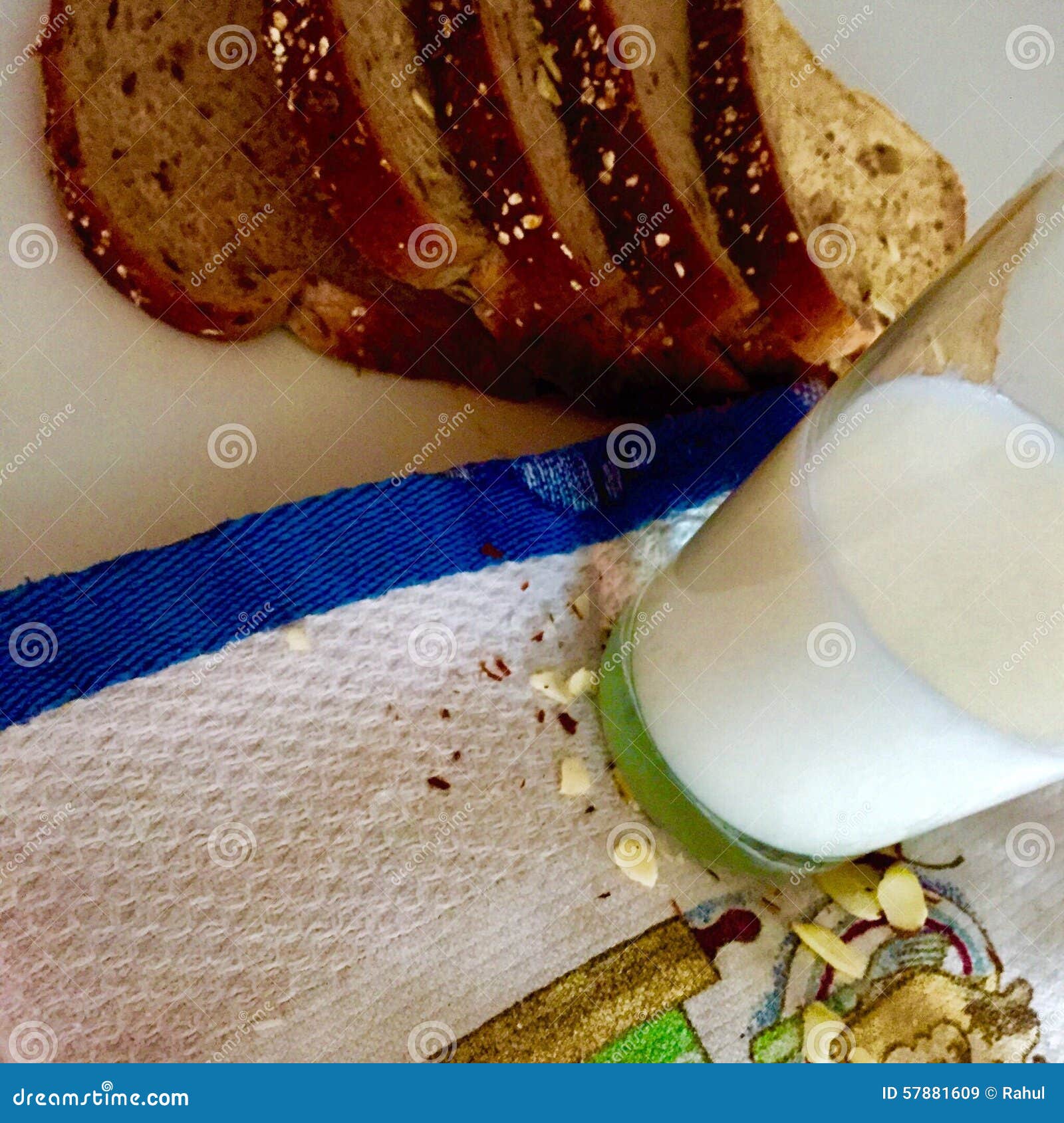 Mid day snack stock image. Image of snack, milk, bread - 57881609