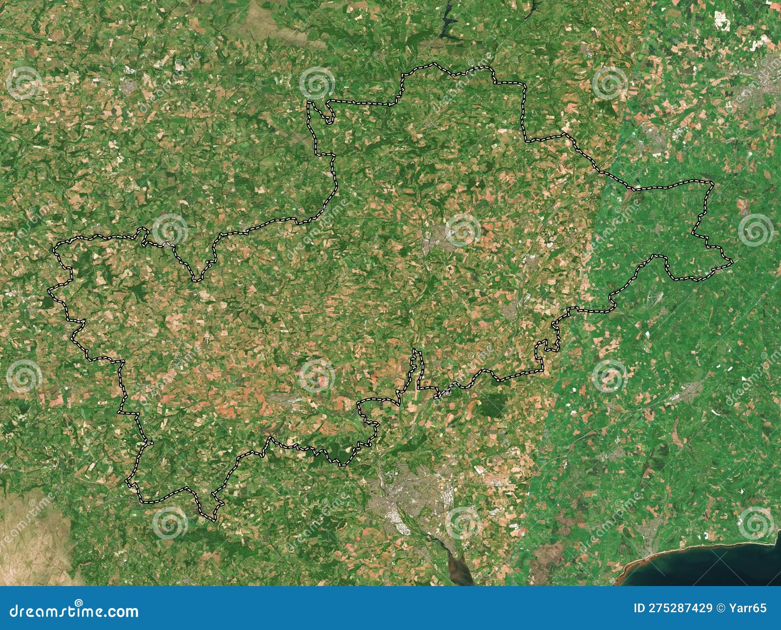 Mid Devon, England - Great Britain. Low-res Satellite. No Legend Stock ...
