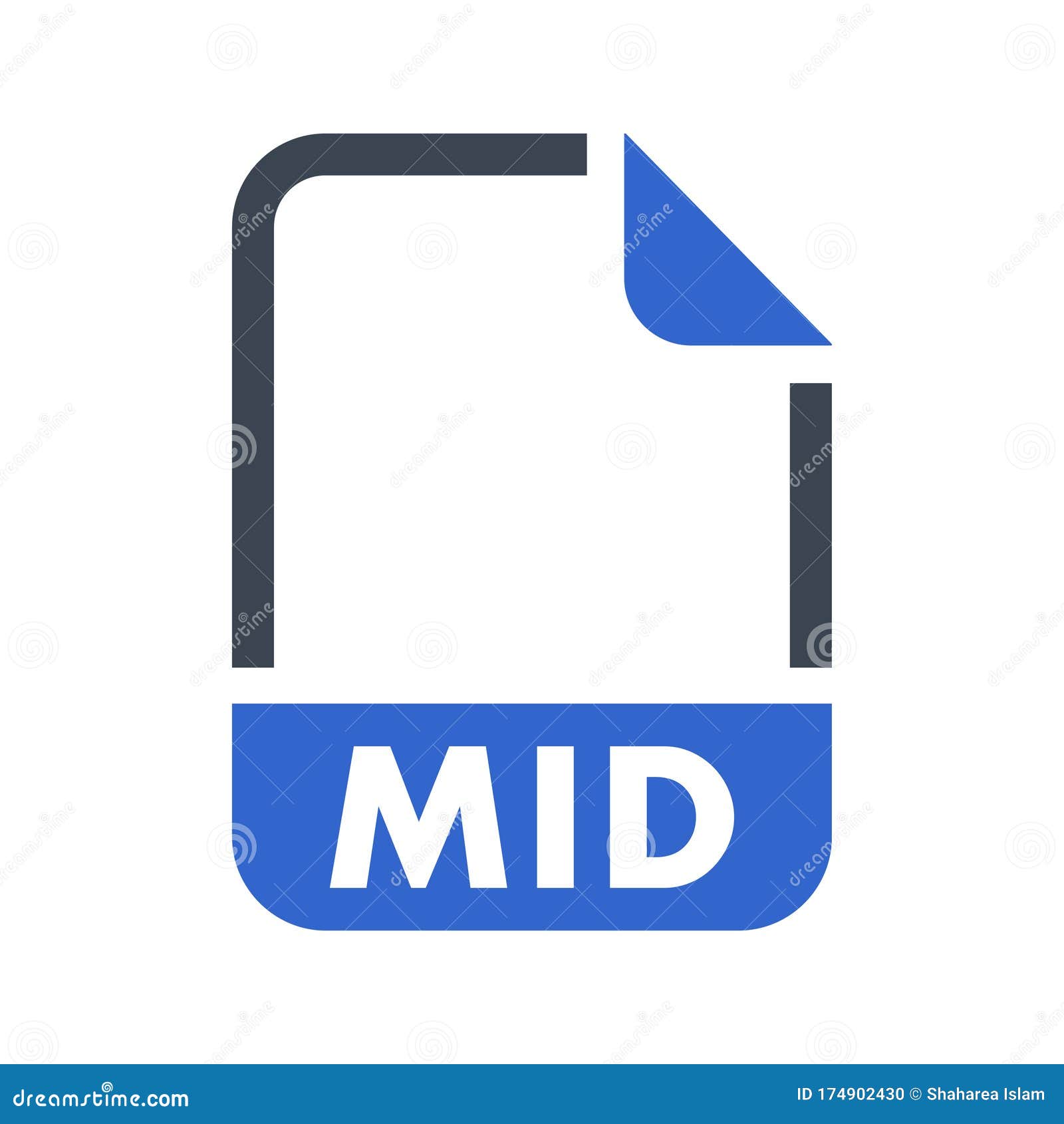 MID File format icon stock vector. Illustration of graphic - 174902430