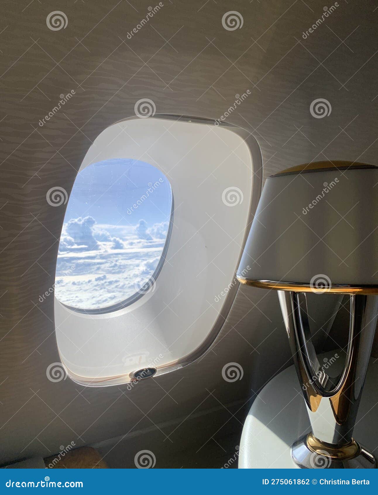 Mid-flight View from the Window of a First Class Cabin Stock Photo ...