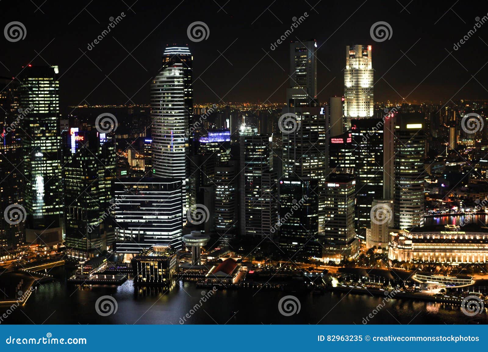 Mid And High Rise Buildings With Lights Turned On During Night Picture ...