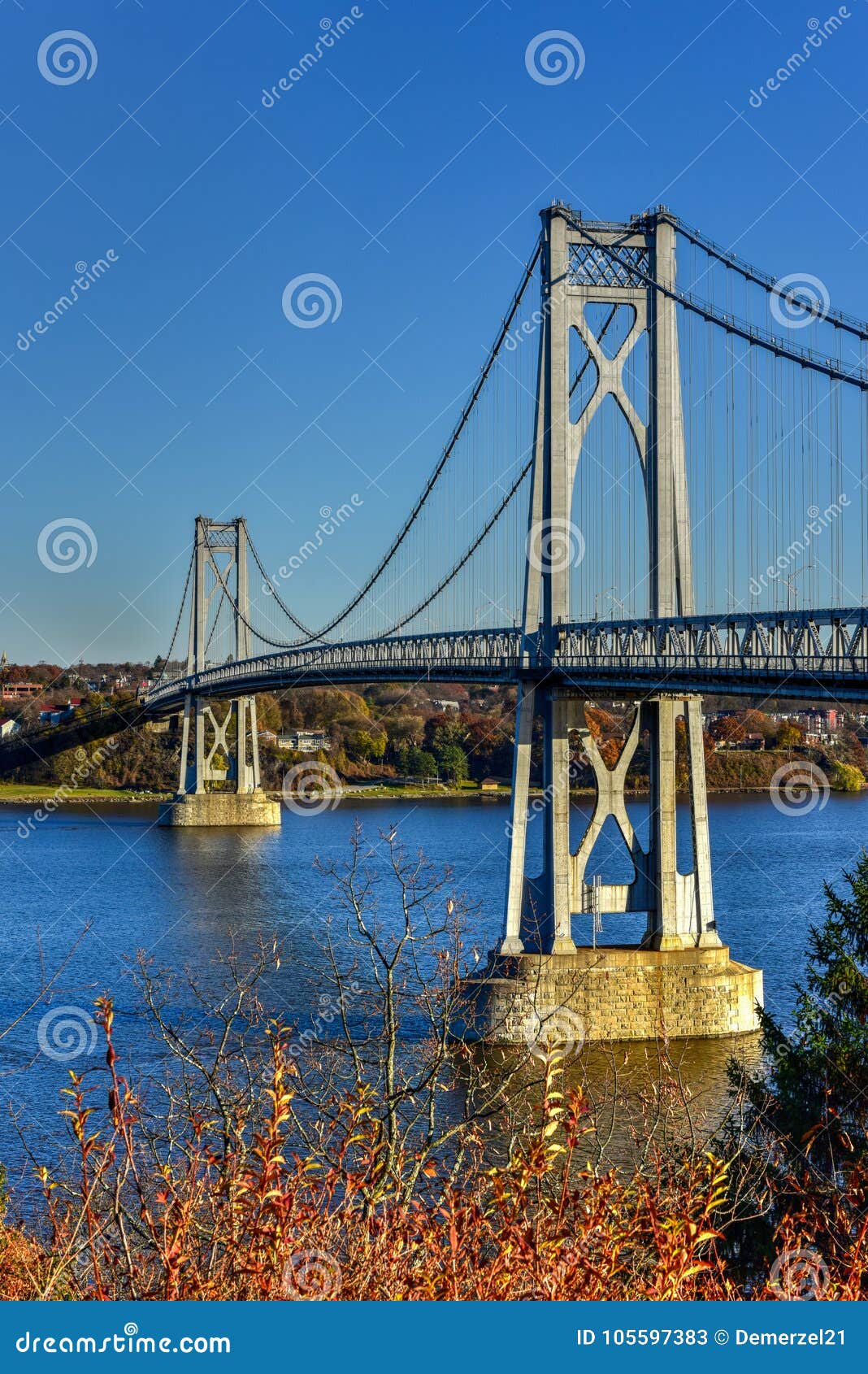 Mid-Hudson Bridge - New York Stock Image - Image of bridge, autumn ...