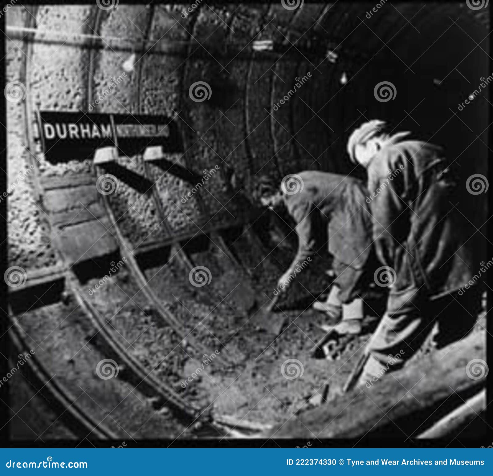 Mid Point Of Tunnel With Construction Gang At Work Picture. Image ...