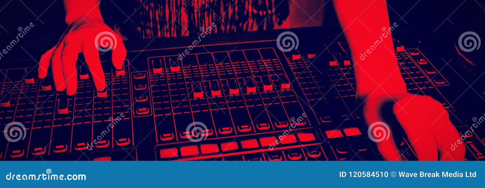 Mid Section of Audio Engineer Operating Sound Mixer Stock Photo - Image ...