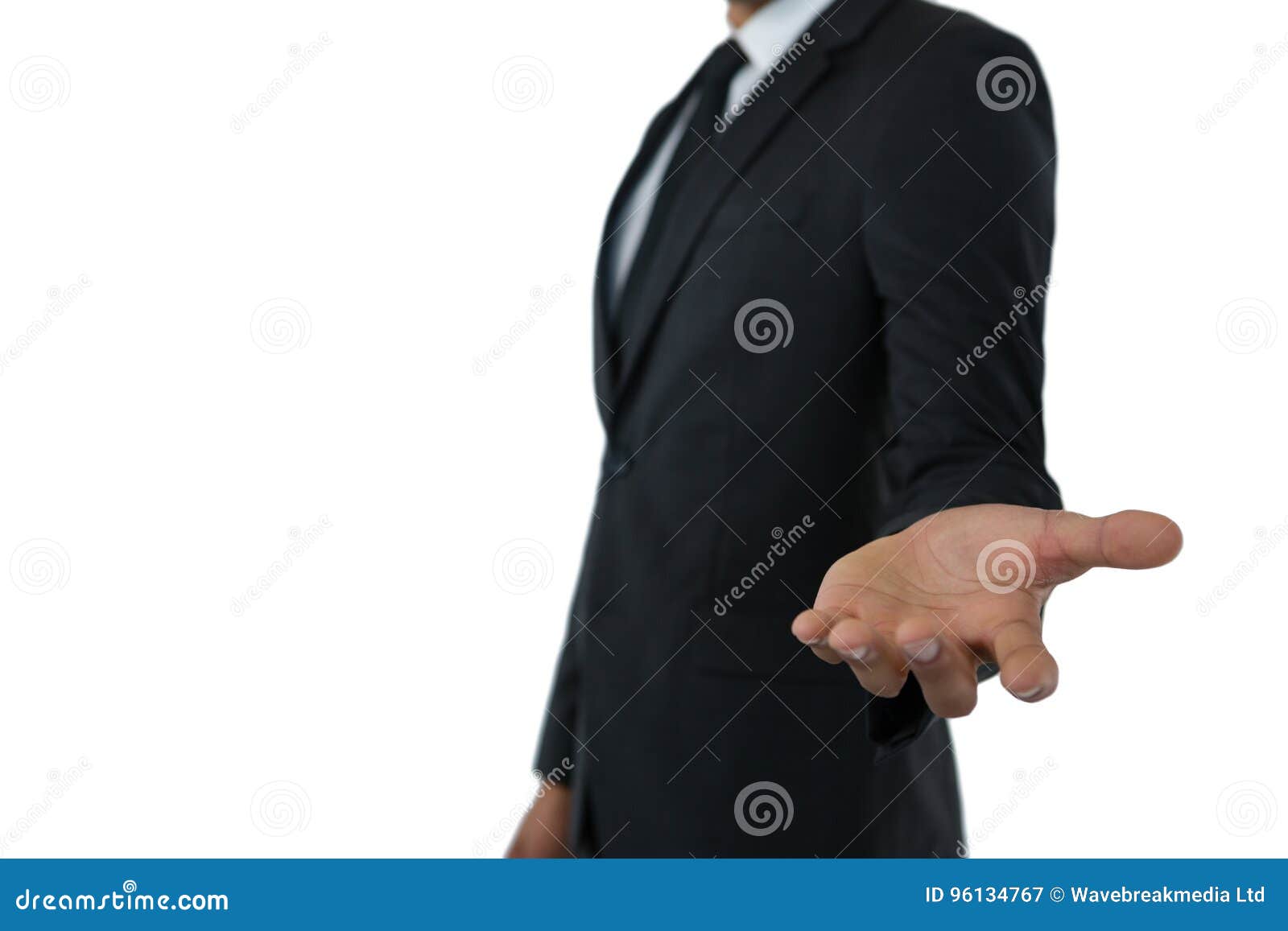Mid Section of Businessman Extending Arm Stock Image - Image of ...