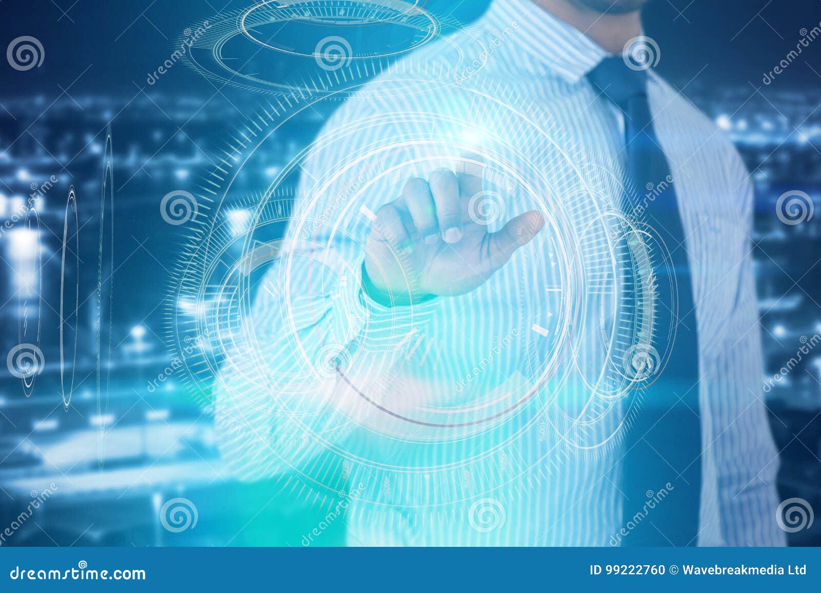 Composite Image of Mid Section of Businessman Using Invisible Screen ...