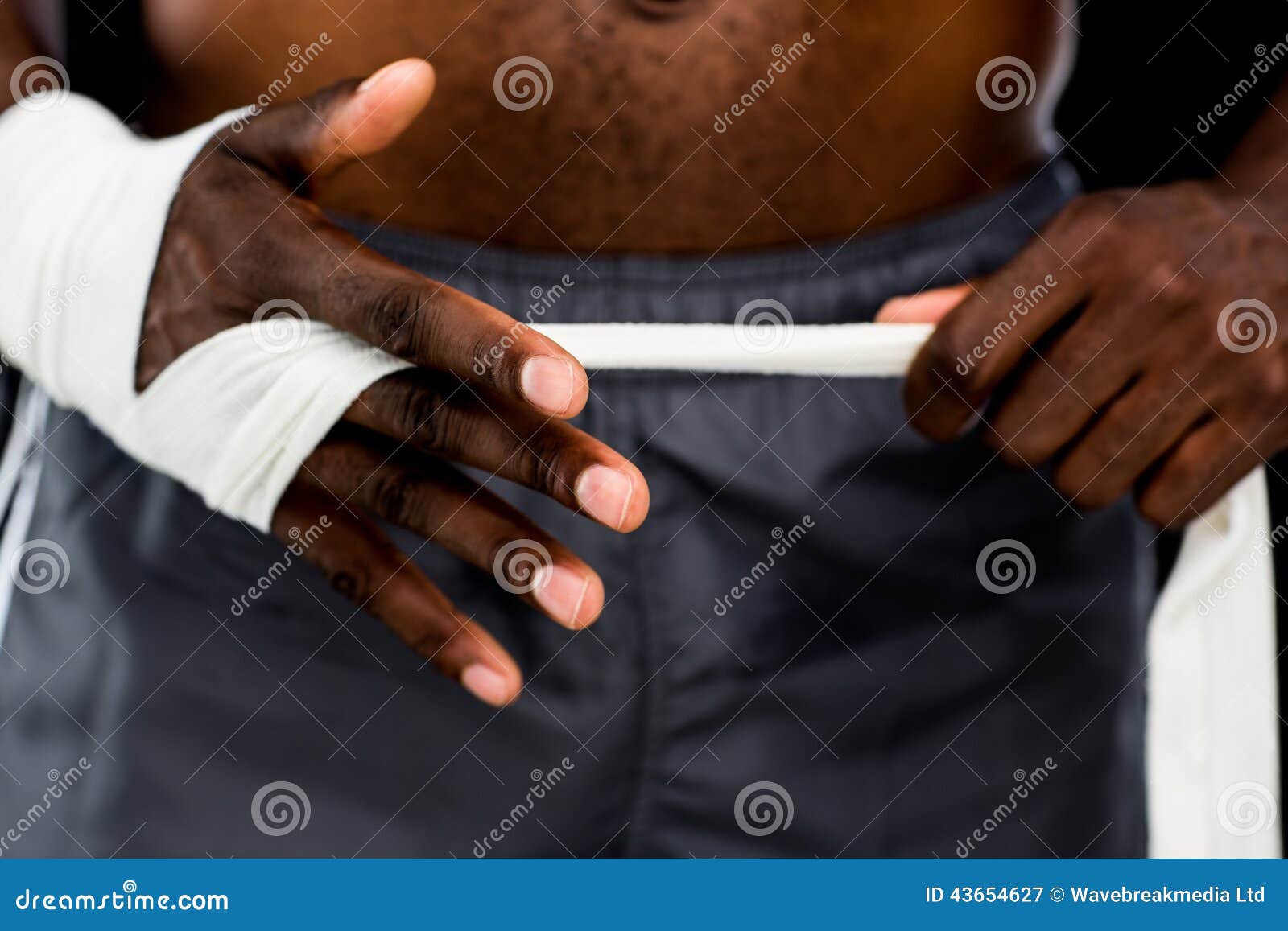 Mid Section of a Man Binds Bandage on Hand Stock Image - Image of ...