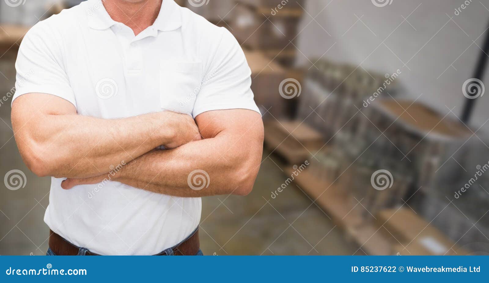 Mid Section of Supervisor Standing with Arms Crossed Stock Illustration ...