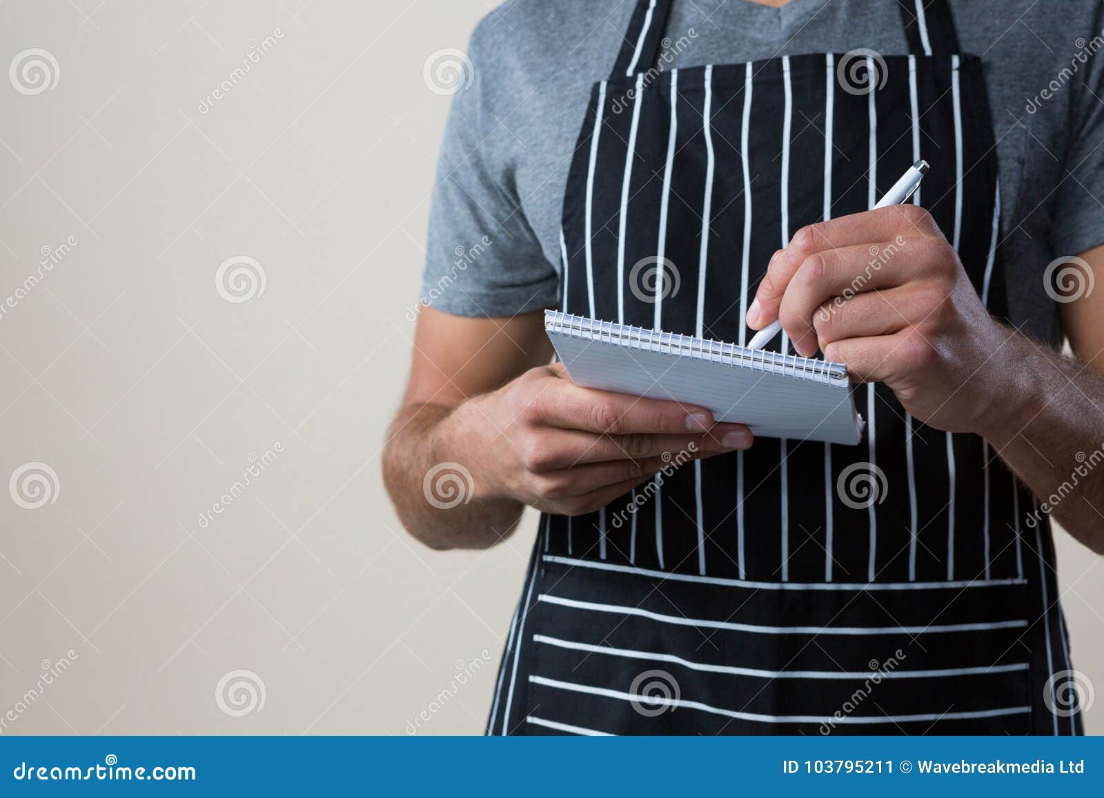 Waiter Writing Down an Order in the Notepad Stock Image - Image of menu ...