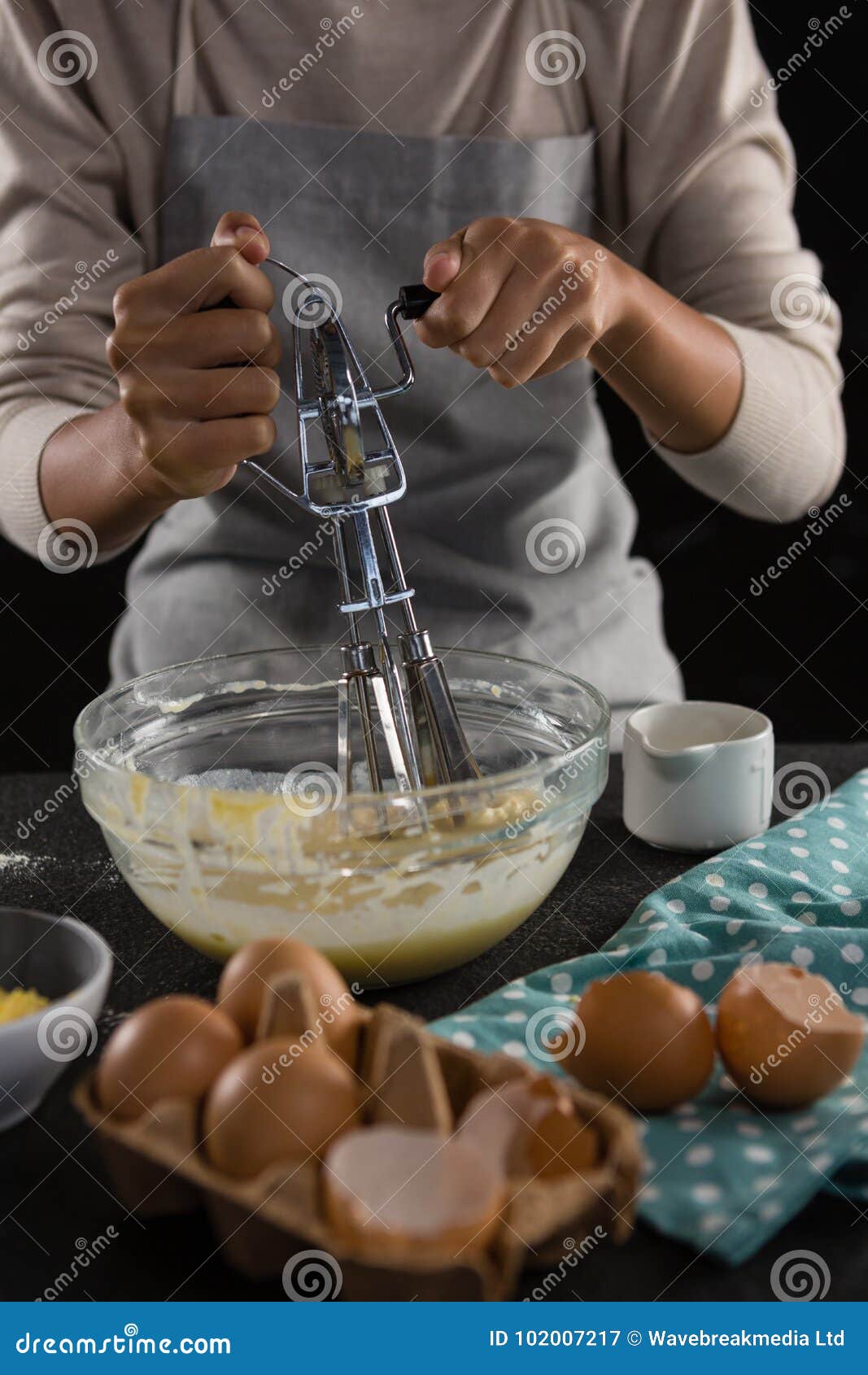 Woman Whisking Batter in a Bowl Stock Image - Image of bowl, preparing ...