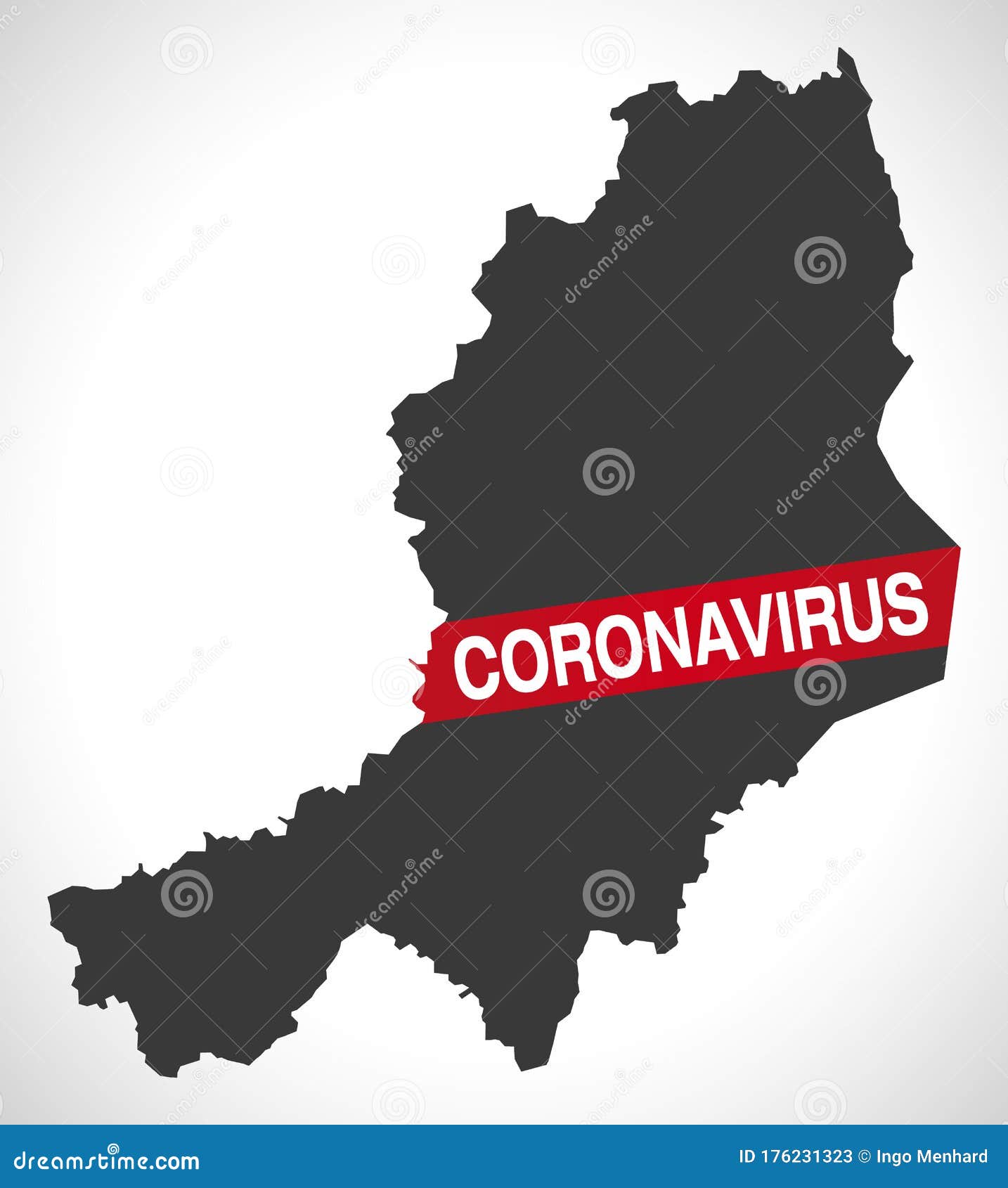 Mid Ulster NORTHERN IRELAND District Map with Coronavirus Warning Stock ...