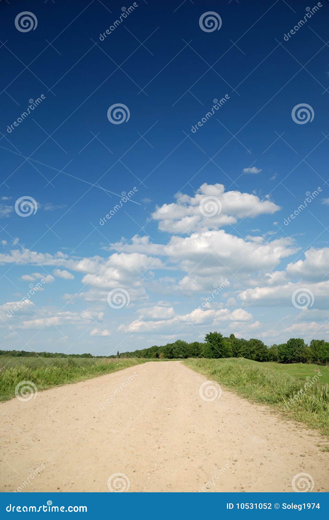 Midday Summer Landscape with Road Stock Photo - Image of airplane ...