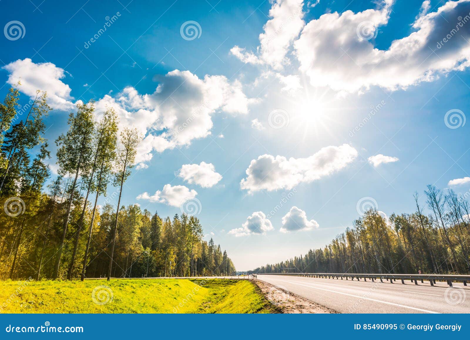 Midday sun on country road stock image. Image of nature - 85490995