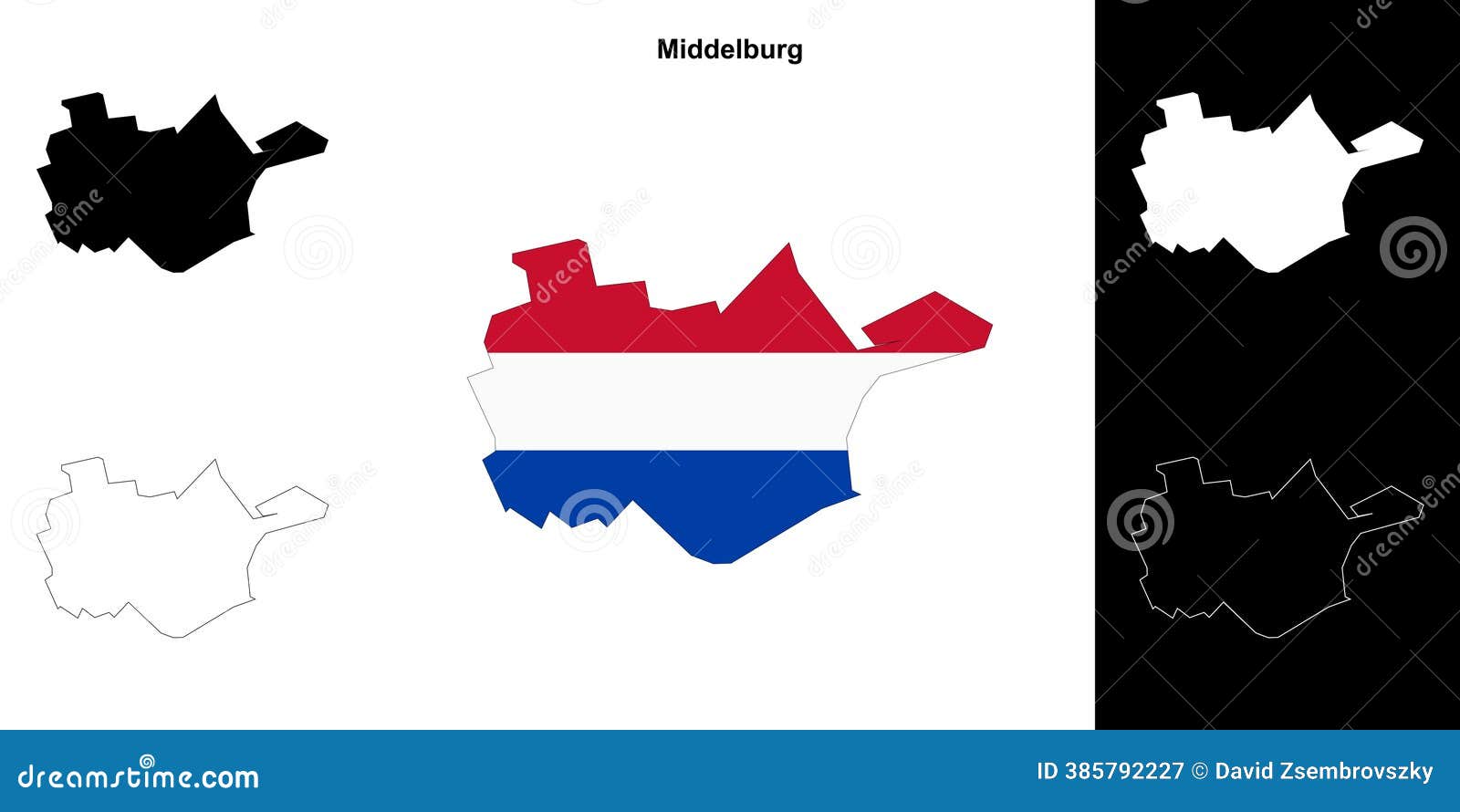 Middelburg Vector Minimalist Street Plan Map Of A Dutch City On A Dark ...