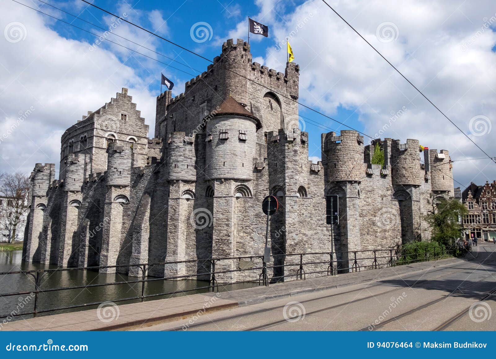Middeleeuws Kasteel Gravensteen in Gent Stock Foto - Image of toerisme ...