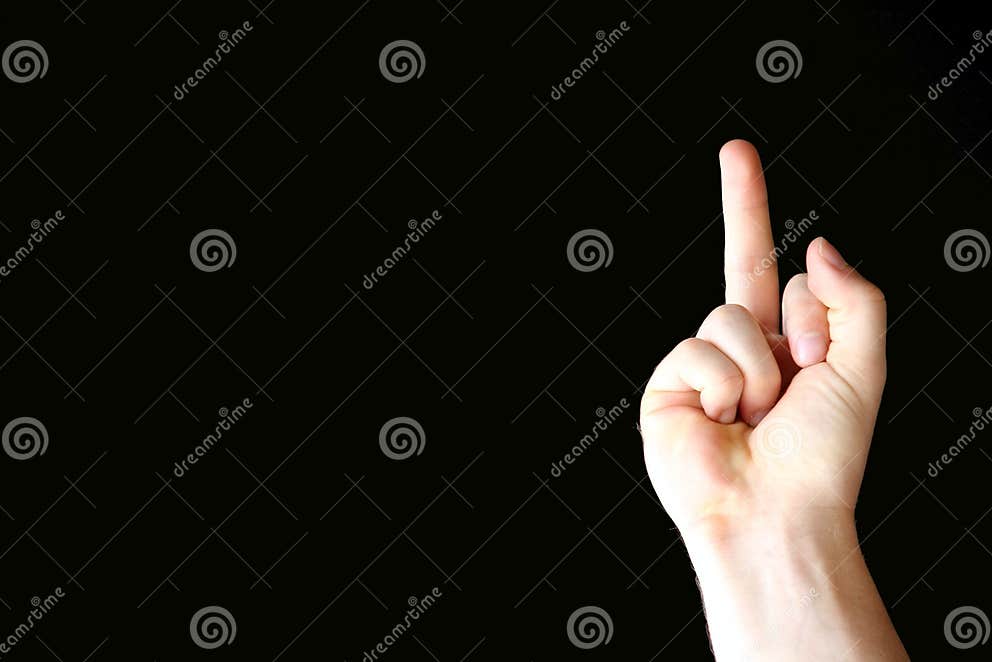 Middelvinger omhoog stock foto. Image of achtergrond, deel - 135296