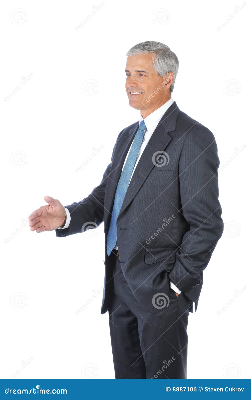 Middle Age Businessman with Hand Extended To Shake Stock Photo - Image ...