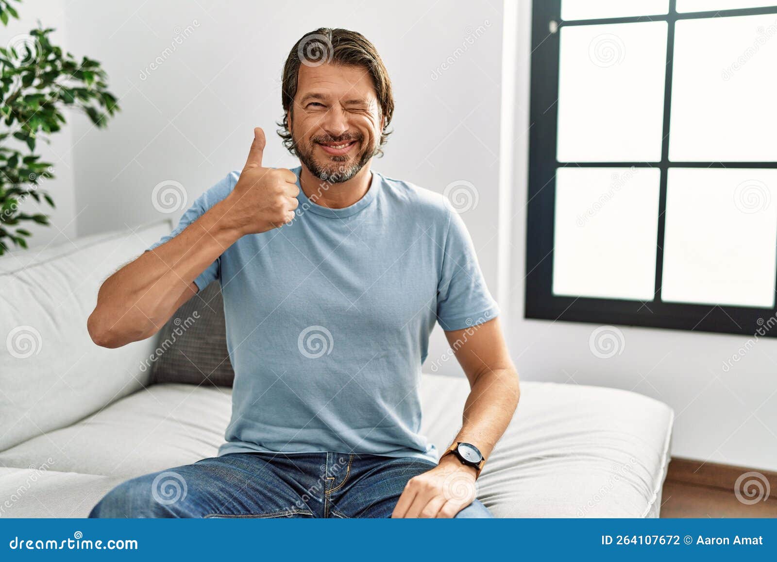 Middle Age Caucasian Man Smiling Confident Communicate with Deaf Sign ...