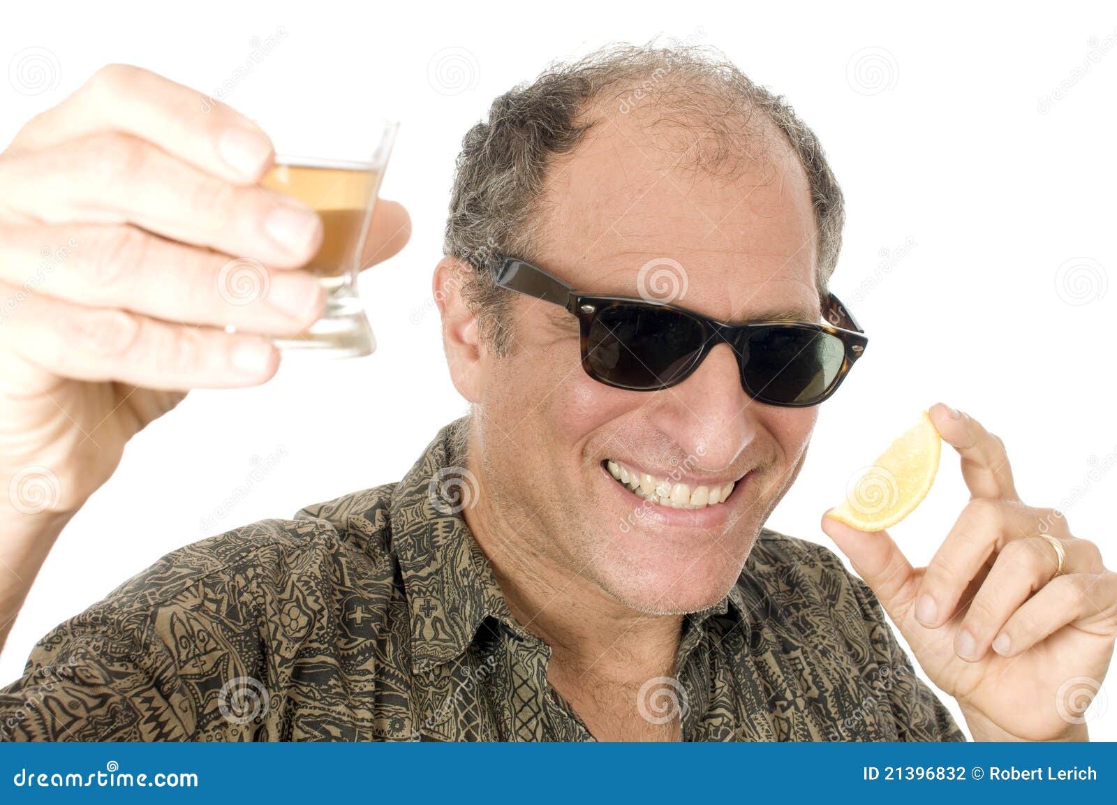Middle Age Male Drinking Tequila Sho Stock Photo - Image of shot ...