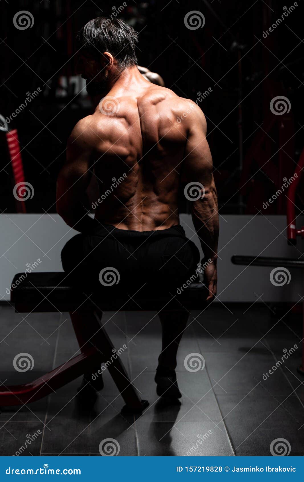 Physically Mature Man Showing His Well Trained Back Stock Photo - Image ...