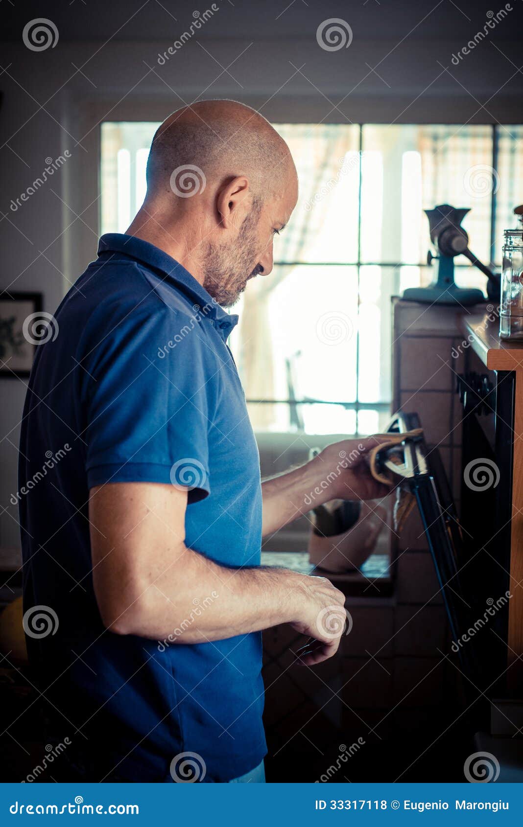 Middle age man cooking stock photo. Image of life, everyday - 33317118