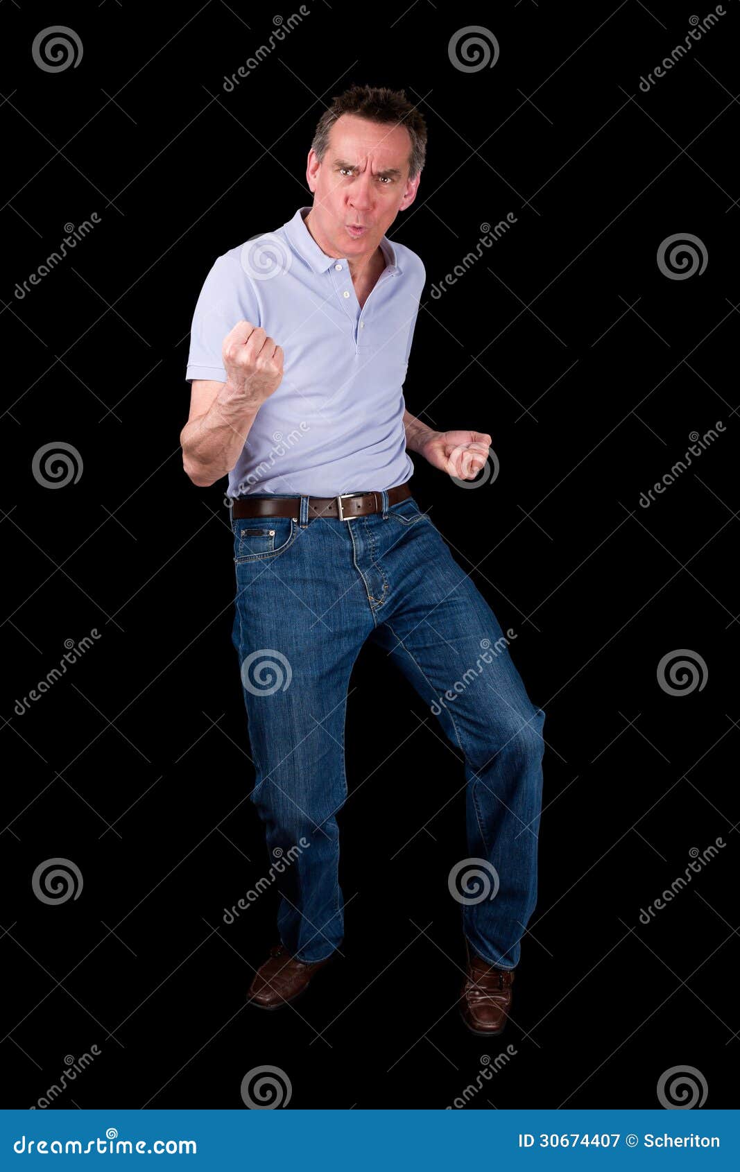 Middle Age Man Doing Funny Dance Pose Stock Image - Image of manager ...