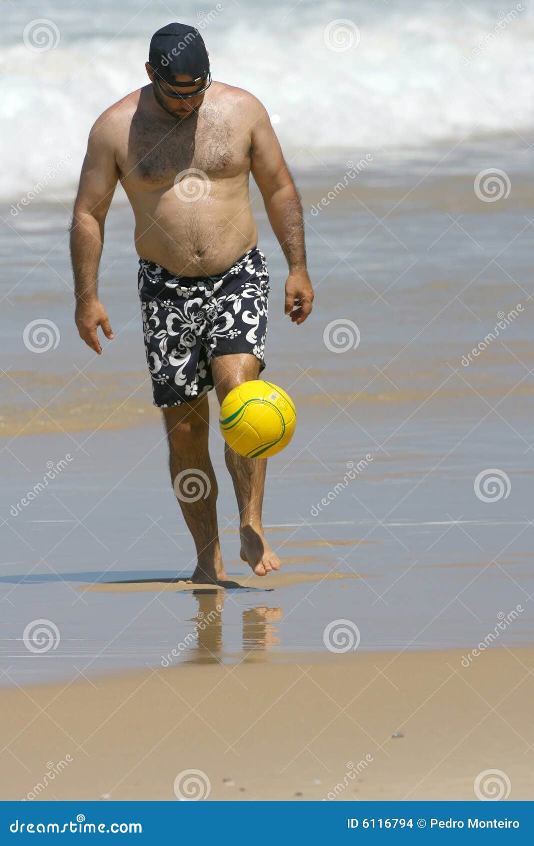 Middle Age Man Playing with a Ball Stock Photo - Image of player ...