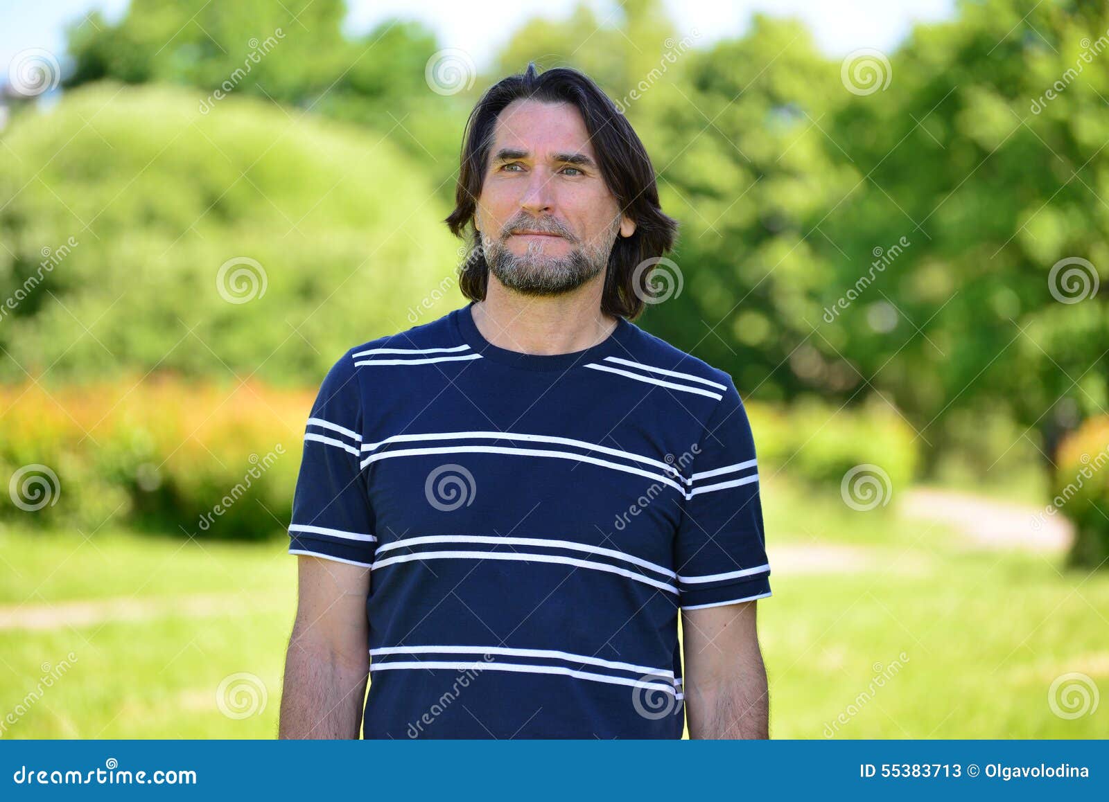 Middle Age Man Standing Outdoors Stock Image - Image of attractive ...