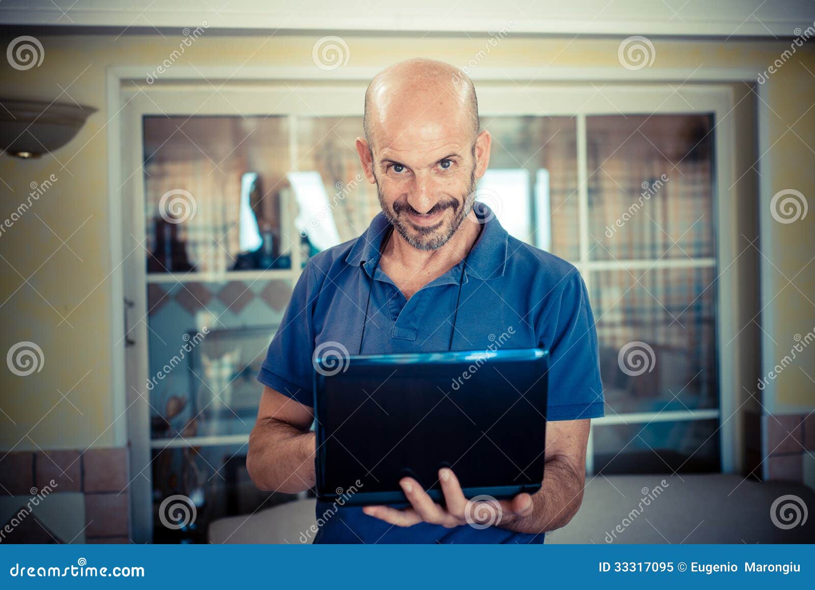 Middle Age Man Using Notebook Stock Image - Image of adult, notebook ...