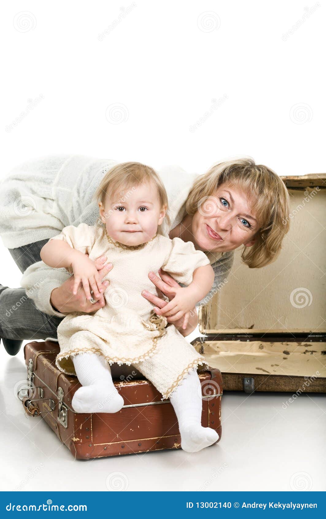 Middle Age Woman Playing with Little Child Stock Photo - Image of ...