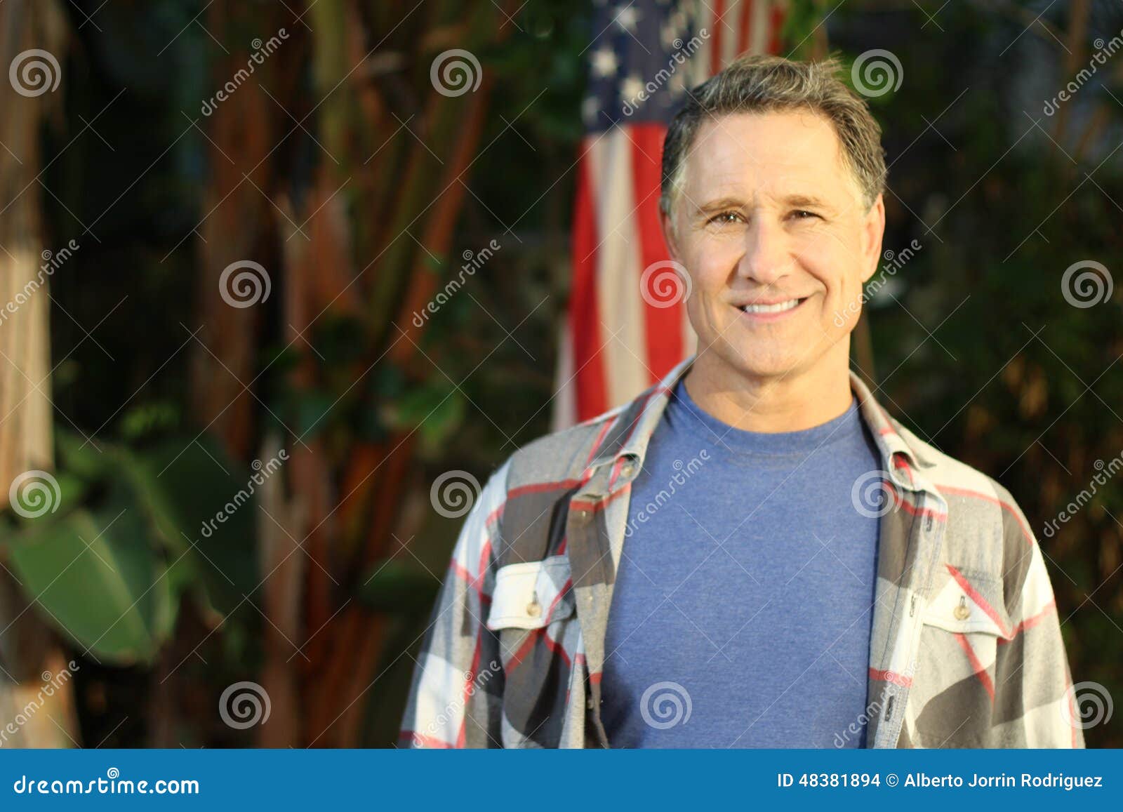 Middle Aged American Male Portrait Stock Photo - Image of outdoor ...