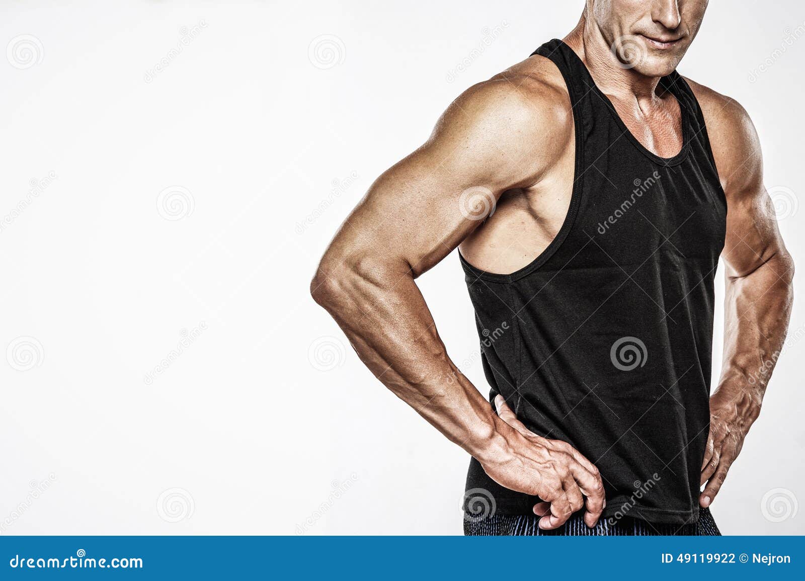 Middle-aged athletic man stock photo. Image of abdominals - 49119922