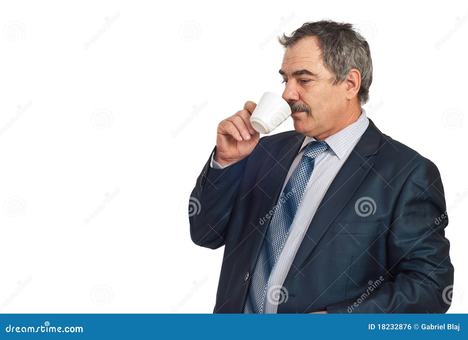 Middle Aged Business Man Drinking Coffee Stock Photo - Image of ...