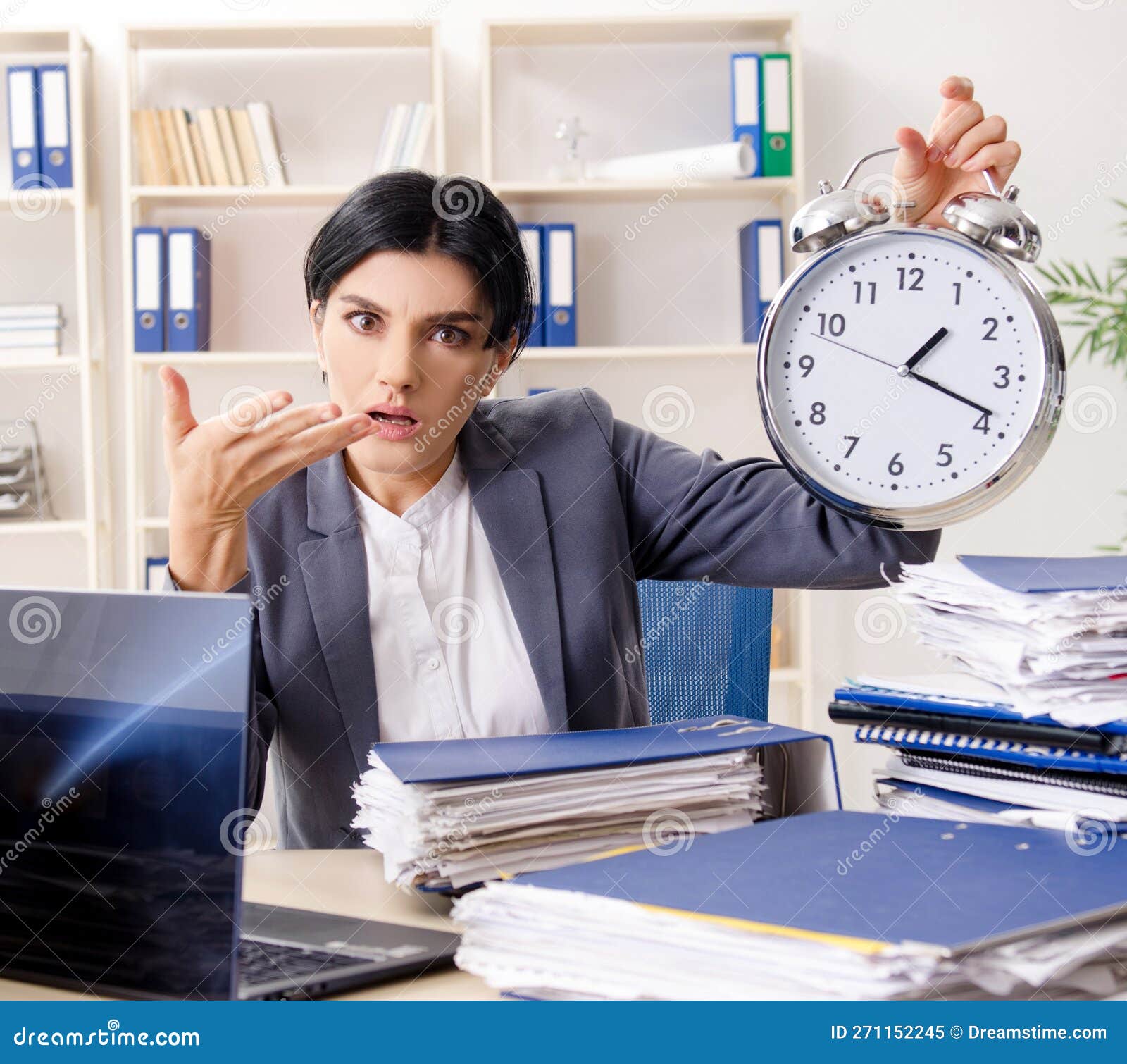 Middle Aged Businesslady Unhappy with Excessive Work Stock Image ...