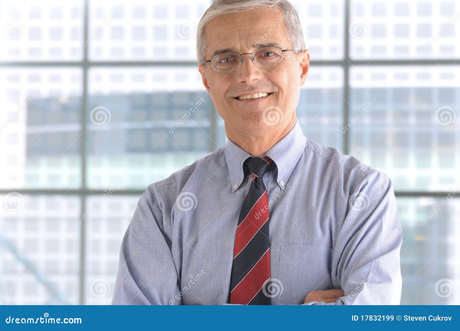 Middle Aged Businessman in Front of Large Window Stock Image - Image of ...