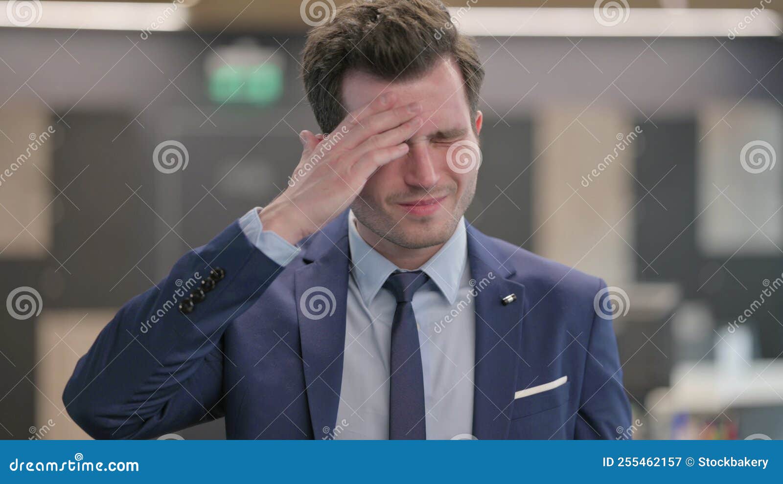 Portrait of Businessman Having Headache Stock Image - Image of ...