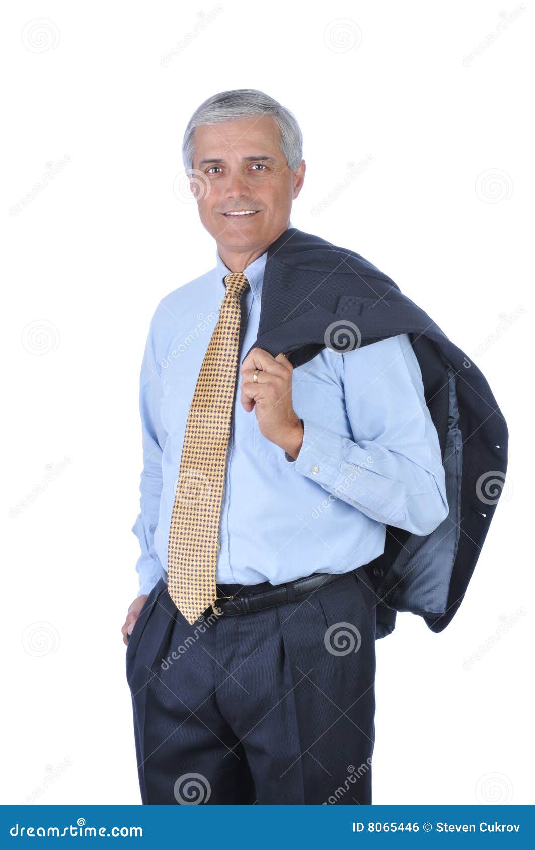 Middle Aged Businessman Jacket Over Shoulder Stock Photo - Image of ...