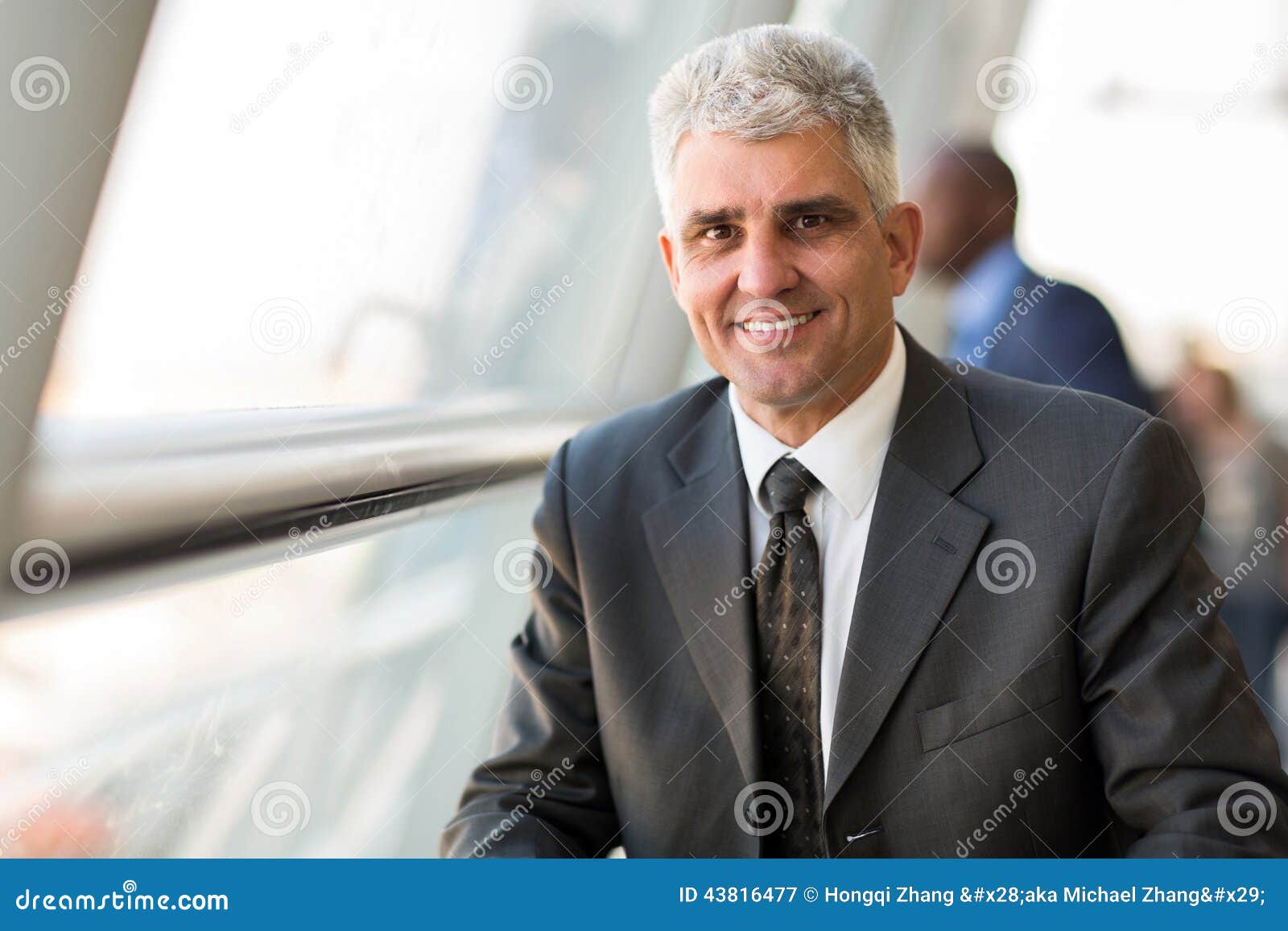 Middle Aged Businessman in Modern Office Stock Image - Image of mature ...