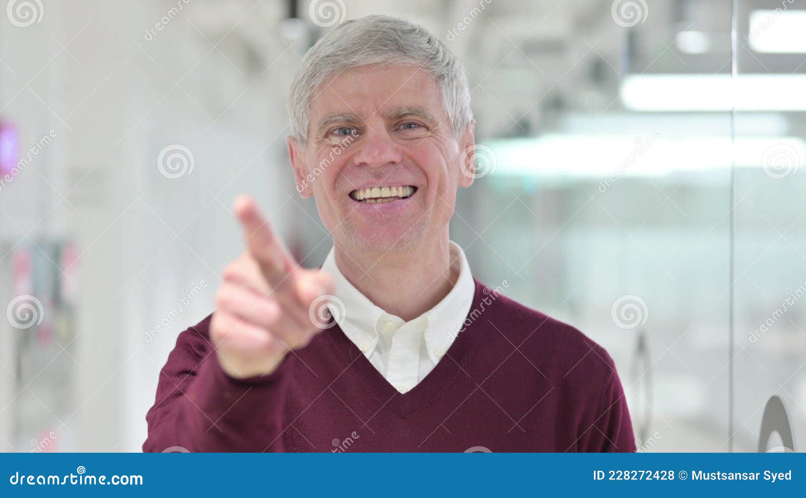 Middle Aged Businessman Pointing Finger at Camera Stock Photo - Image ...