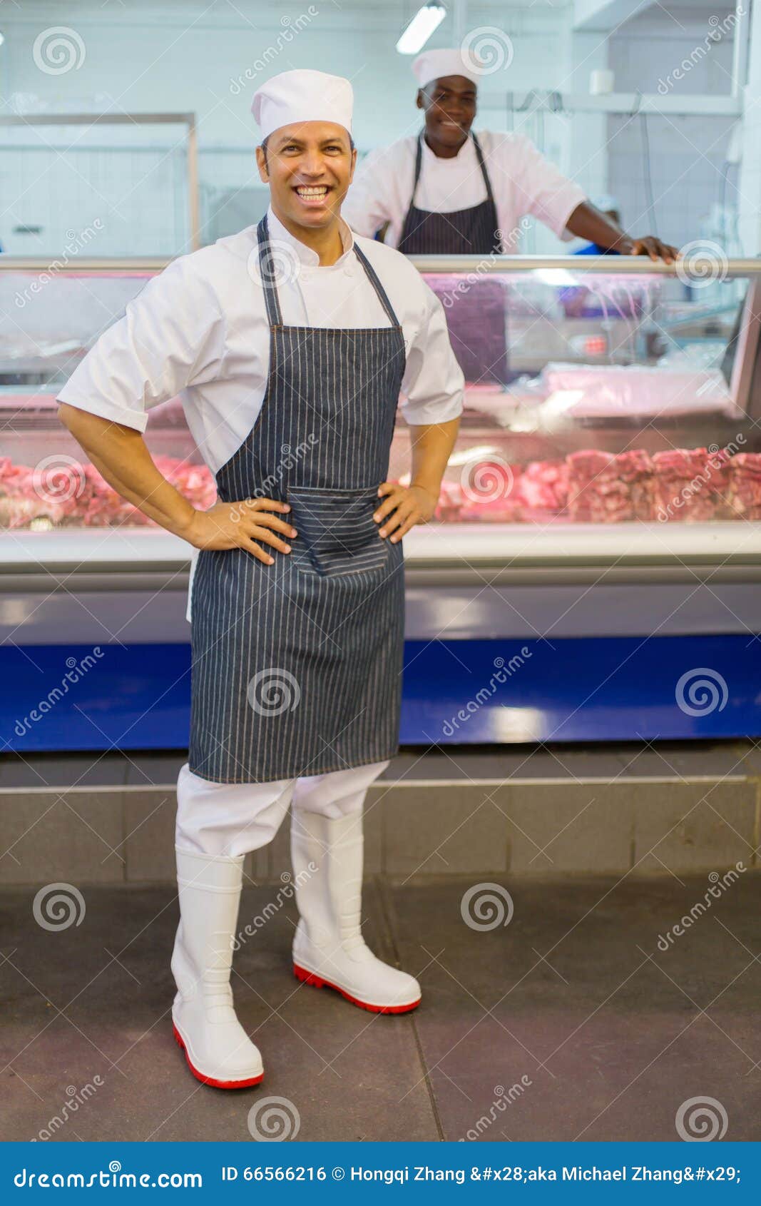 Middle aged butcher stock photo. Image of market, fresh - 66566216