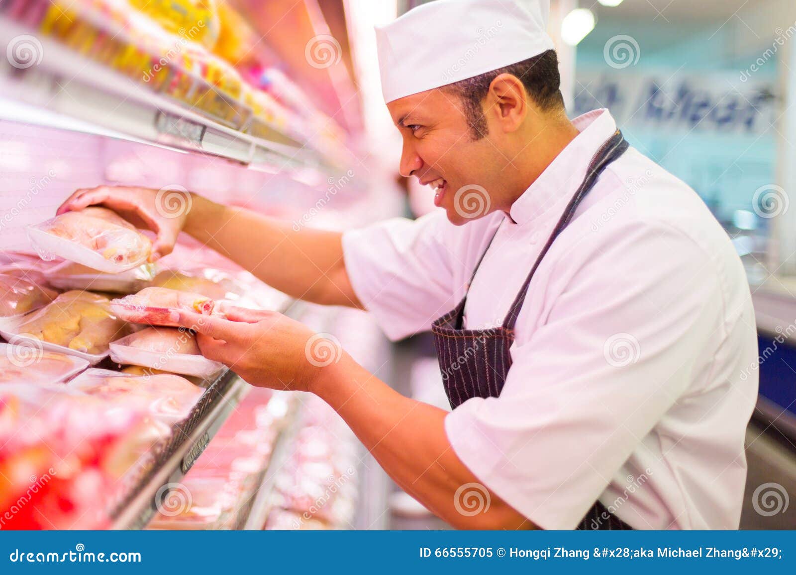 Middle Aged Butcher Working Stock Image - Image of male, occupation ...