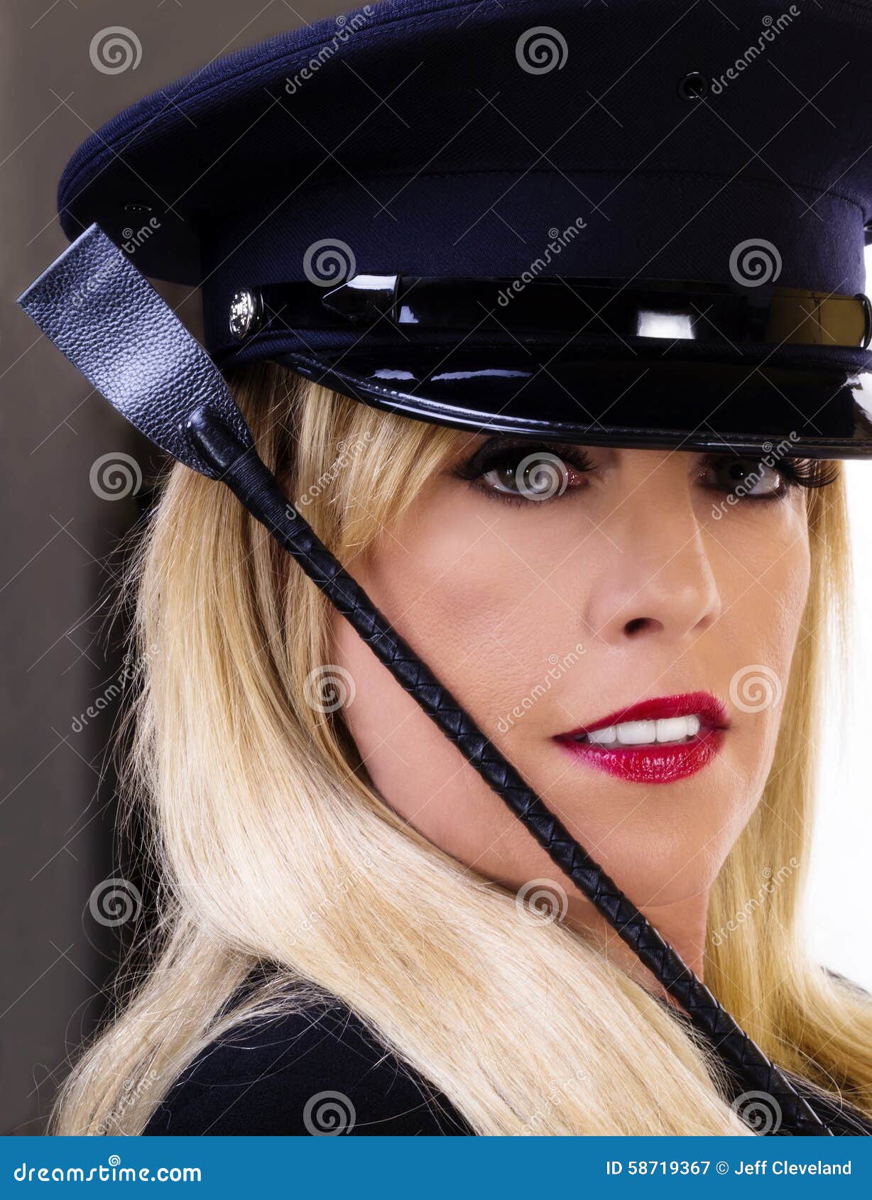 Middle Aged Caucasian Blond Woman Portrait Hat Crop Stock Image Image