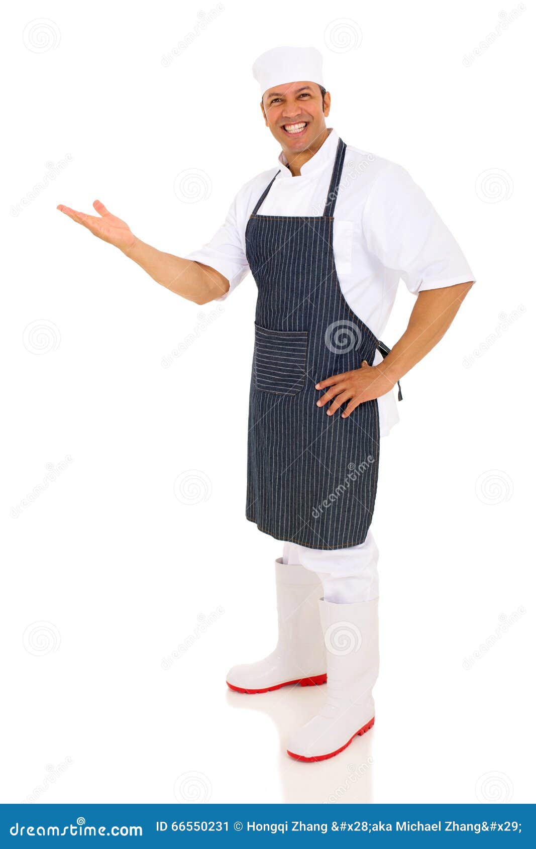 Middle Aged Chef Presenting Stock Image - Image of caucasian ...