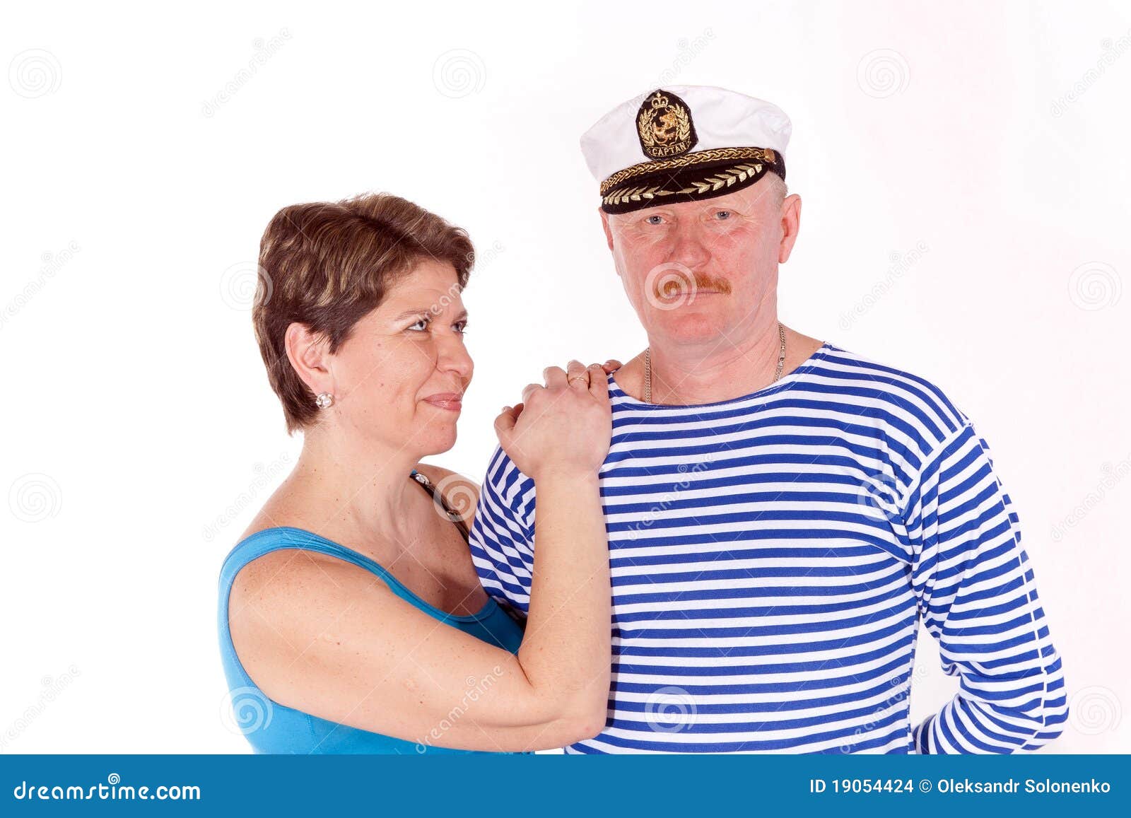 Middle Aged Couple Posing As Sailors Stock Photo - Image of romantic ...