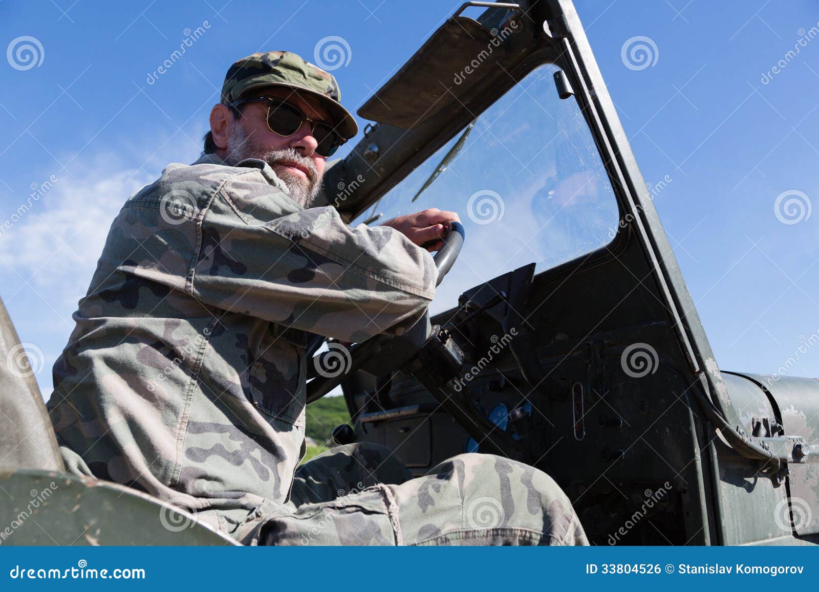 Middle Aged Driver is Driving Stock Photo - Image of clothing ...