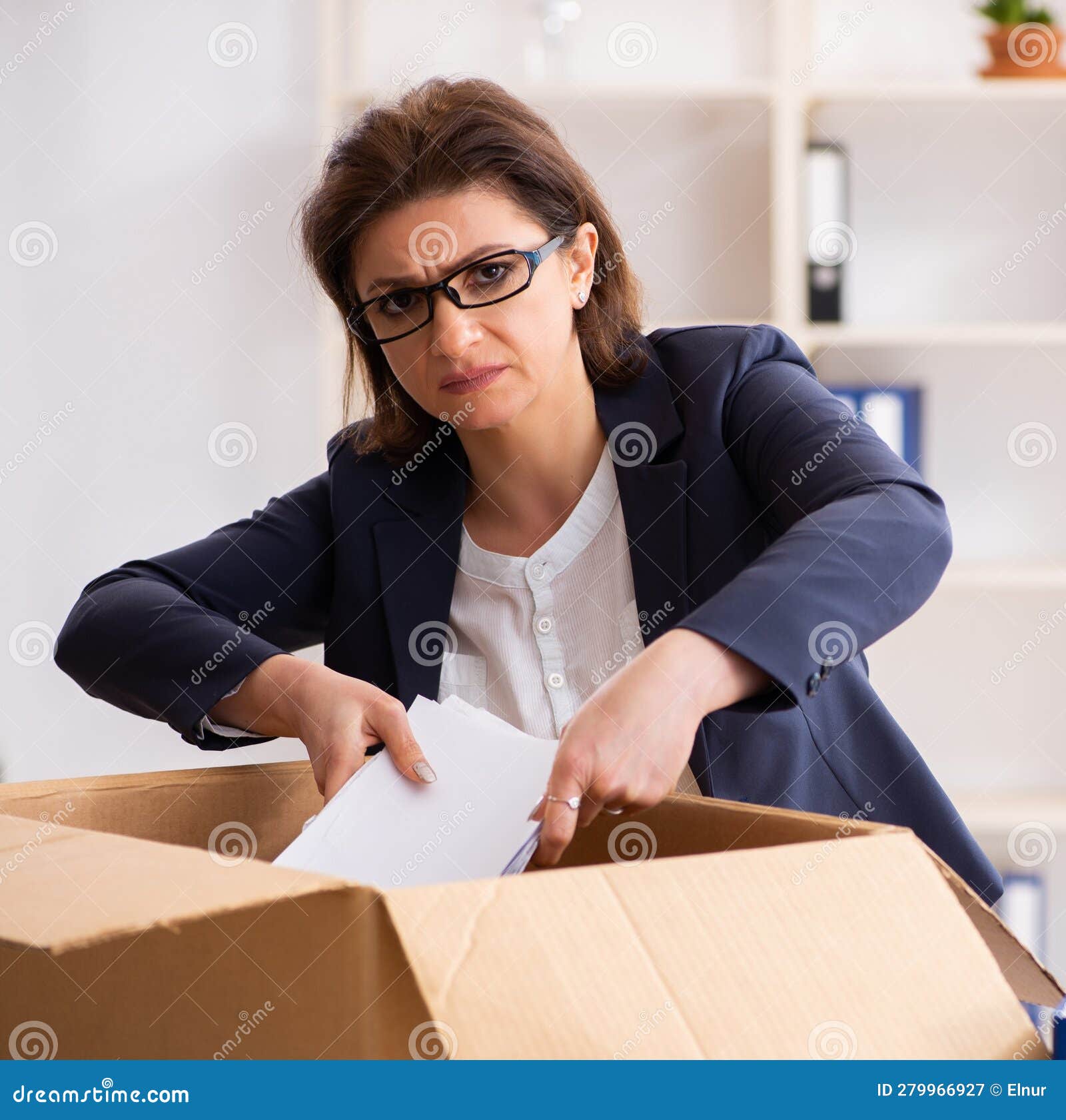 Middle-aged Female Employee Being Fired from Her Work Stock Image ...